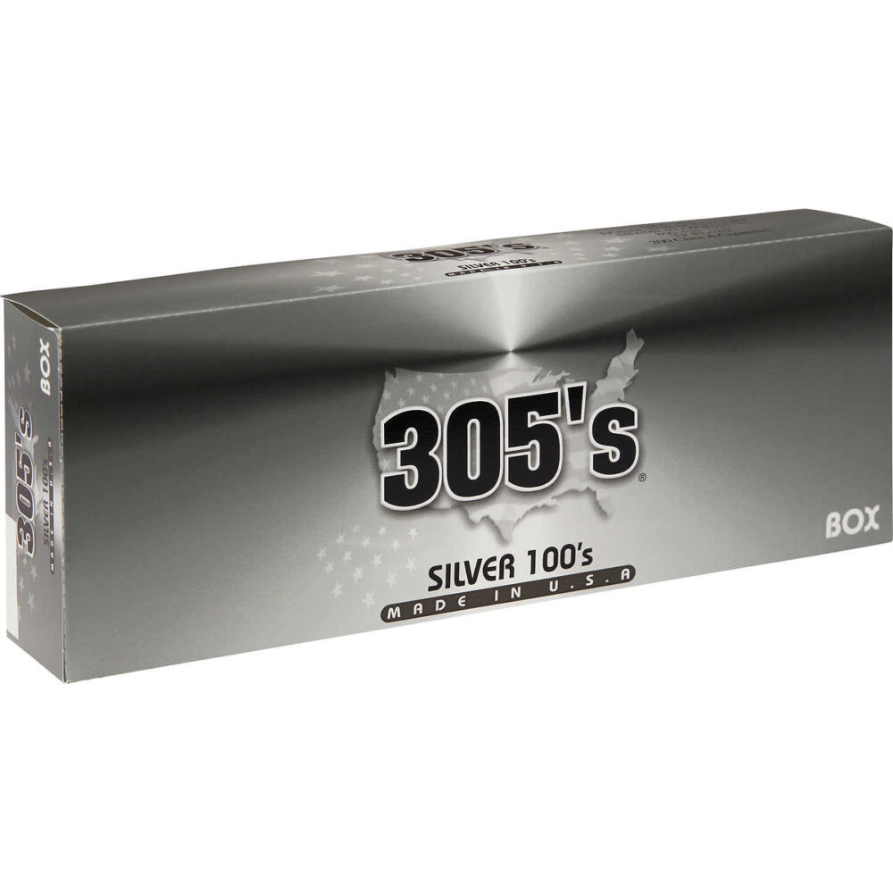 305's Silver 100s Box of 10 packs - Hello Cigarettes