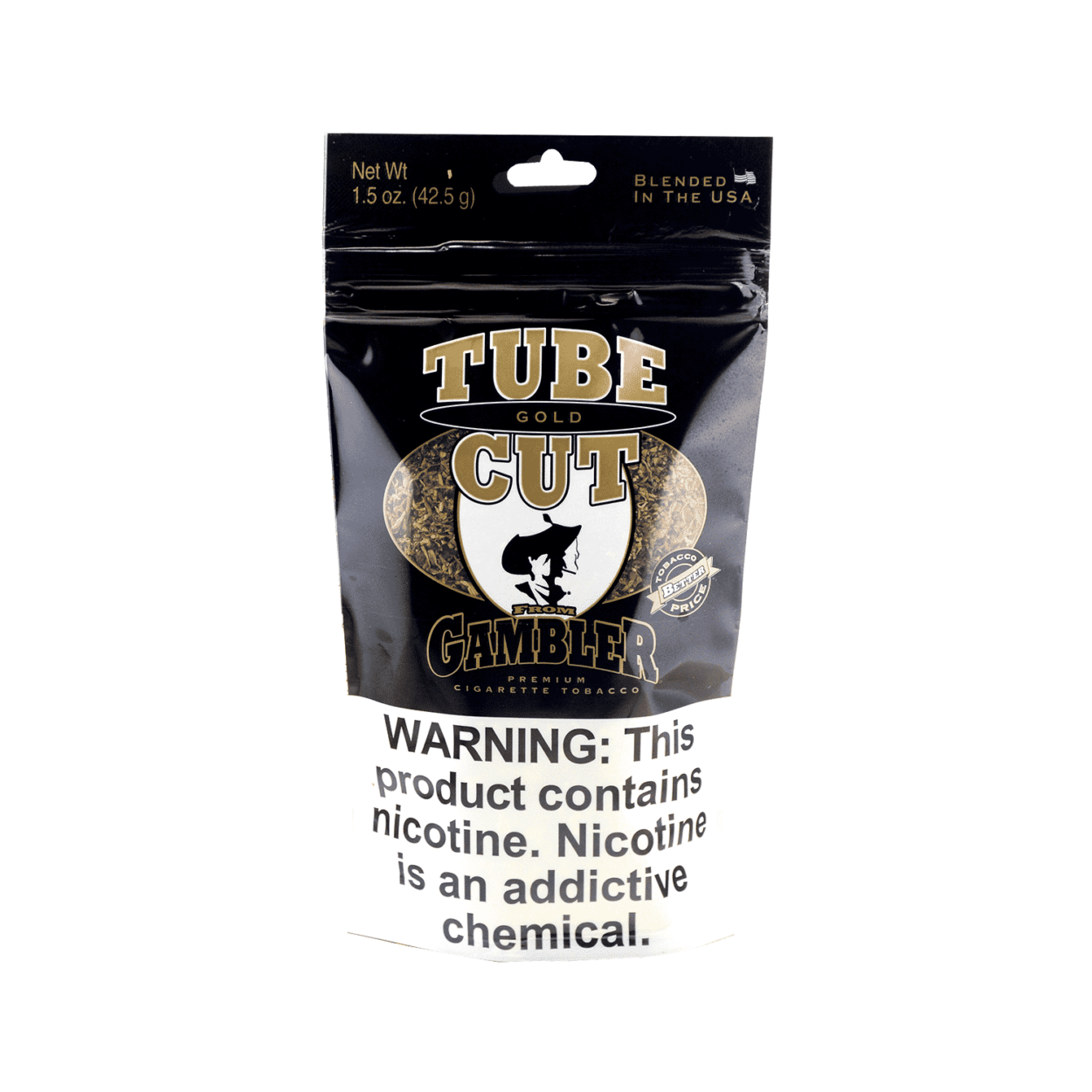 Gambler Tube Cut Gold 1.5 oz. Bag - Hello Cigarettes